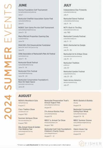 2024 Nantucket Calendar of Events - Fisher Real Estate Nantucket